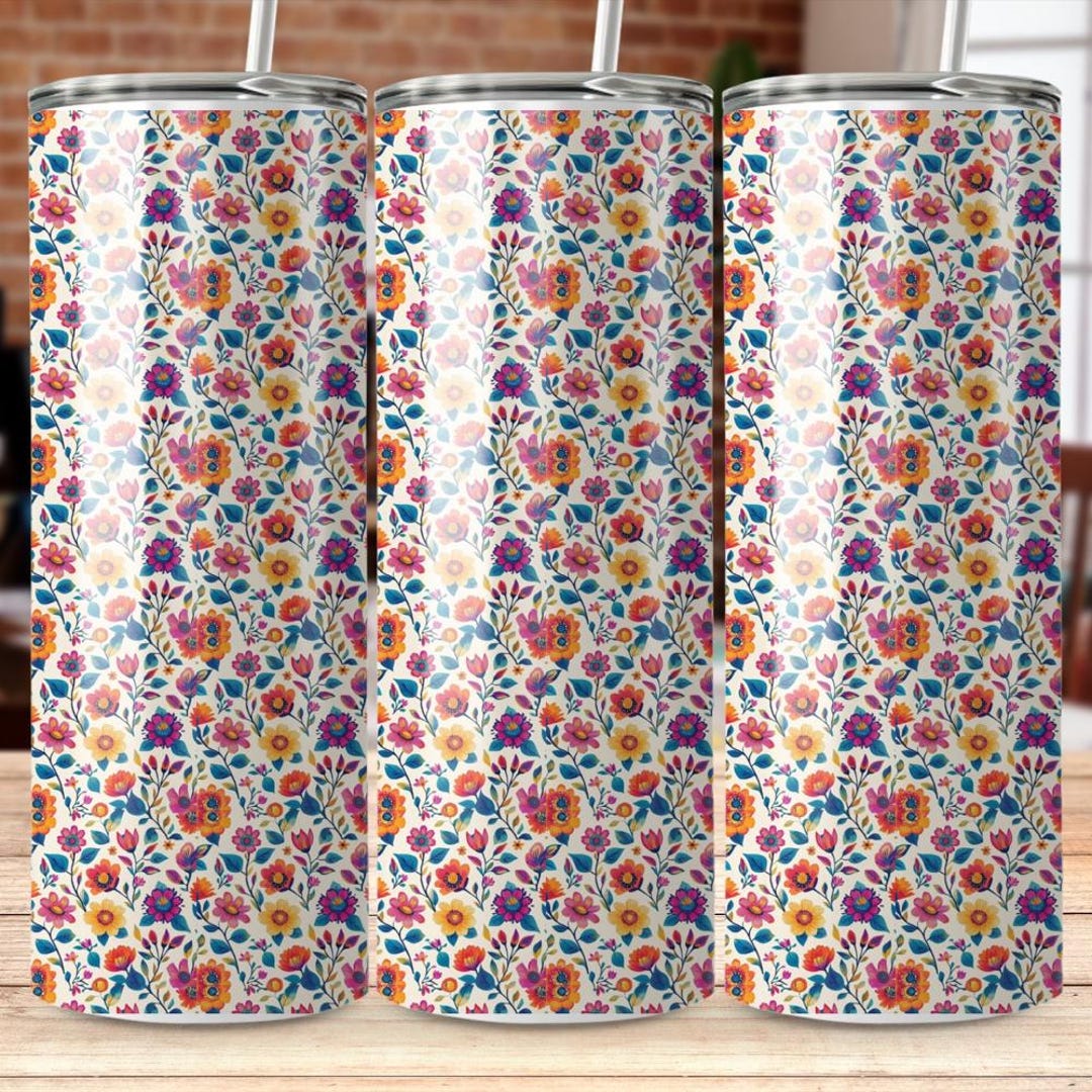Floral 20oz Skinny Tumbler Wrap Bundle, Straight and Tapered Tumbler ...