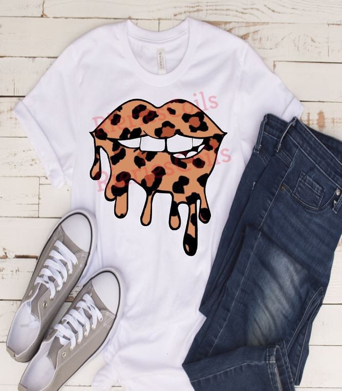 Leopard Dripping Lips Design 1 Download Vector Clipart Jpg - Etsy
