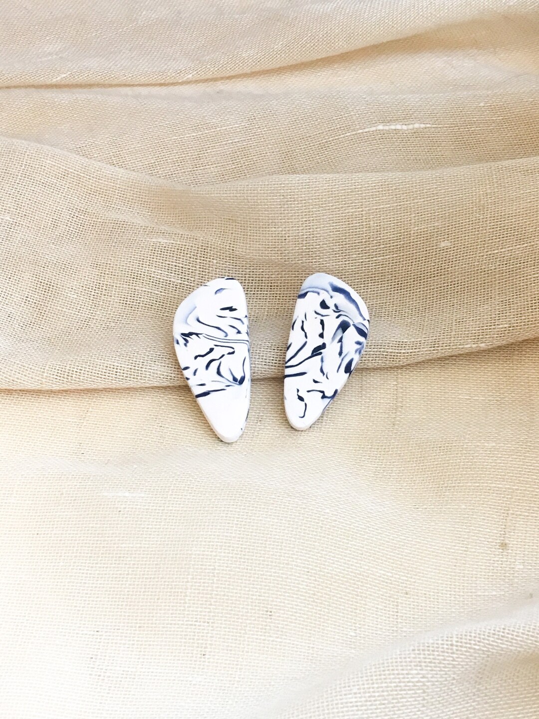 Blue and white porcelain collection | organic dagger statement studs ...