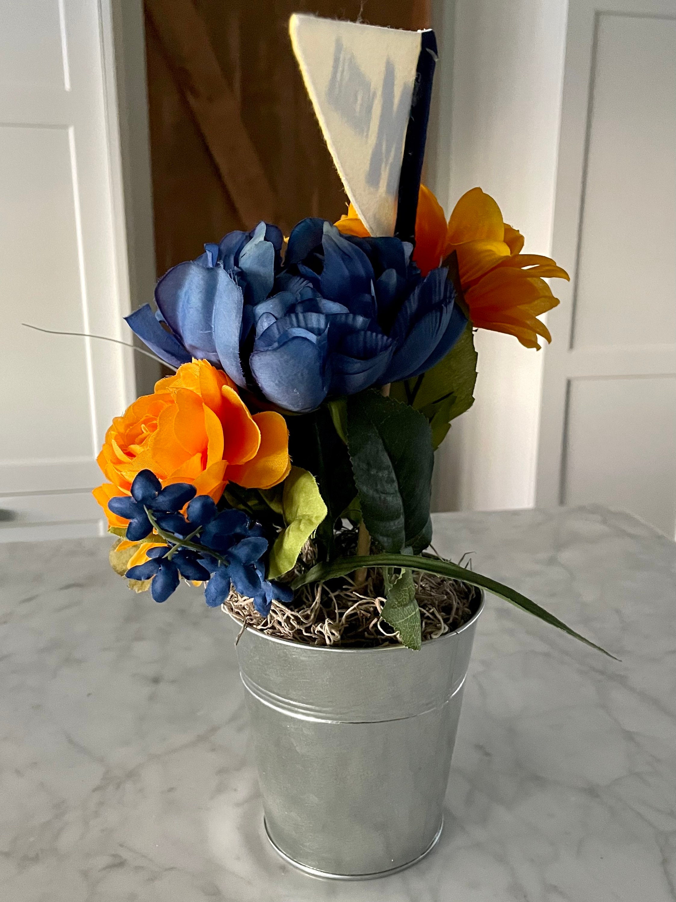 Michigan Wolverines Silk Floral Arrangement - Etsy