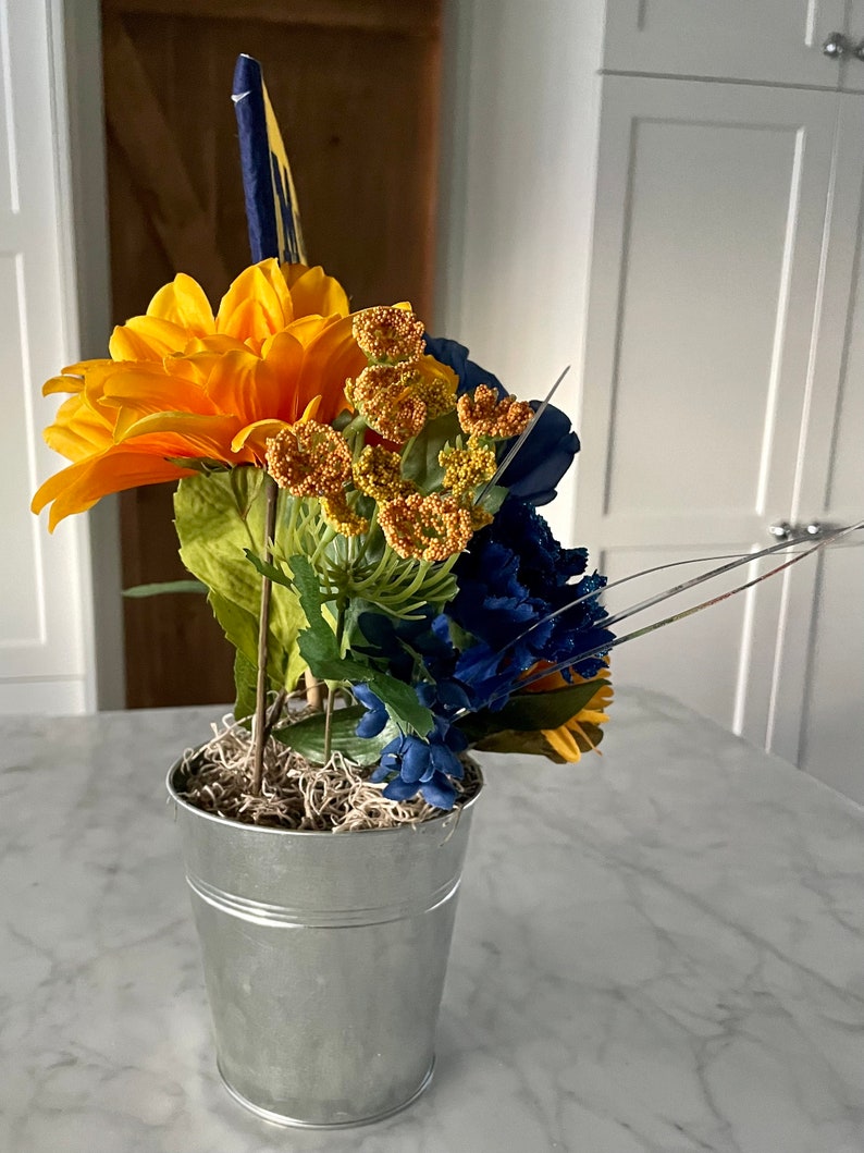 Michigan Wolverines Silk Floral Arrangement - Etsy