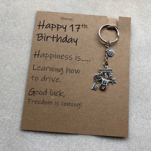 17th Birthday Learn to Drive Keyring free Delivery - Etsy