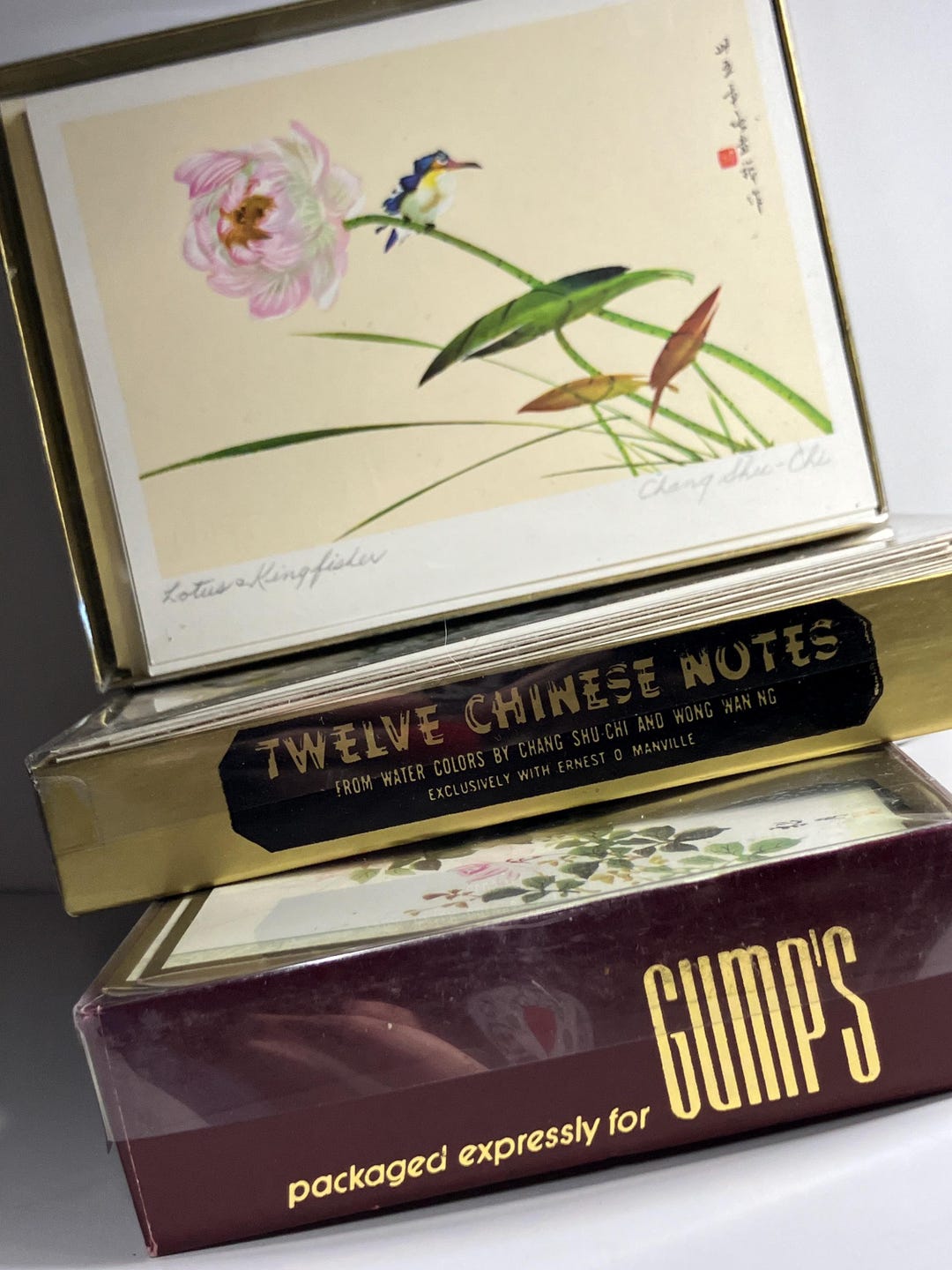 Asian Art Note Cards Set - Vintage Boxed Chang Shu Chi & Gump's ...