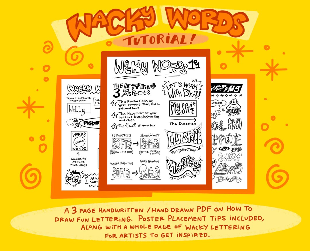 WACKY WORDS 101: A Lettering Tutorial - Etsy