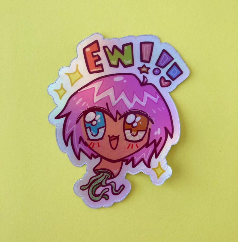 EW Holographic Vinyl Anime Sticker Water Resistant - Etsy