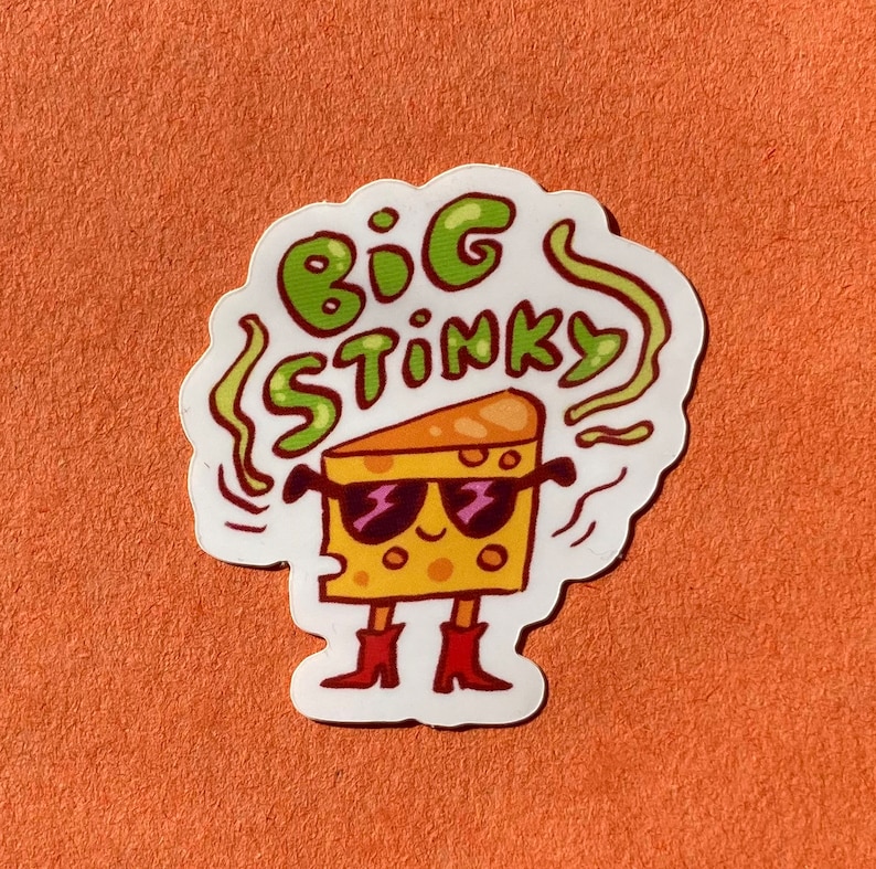 Big Stinky Sticker | Cheese | Water Resistant | Weatherproof | Art - Etsy