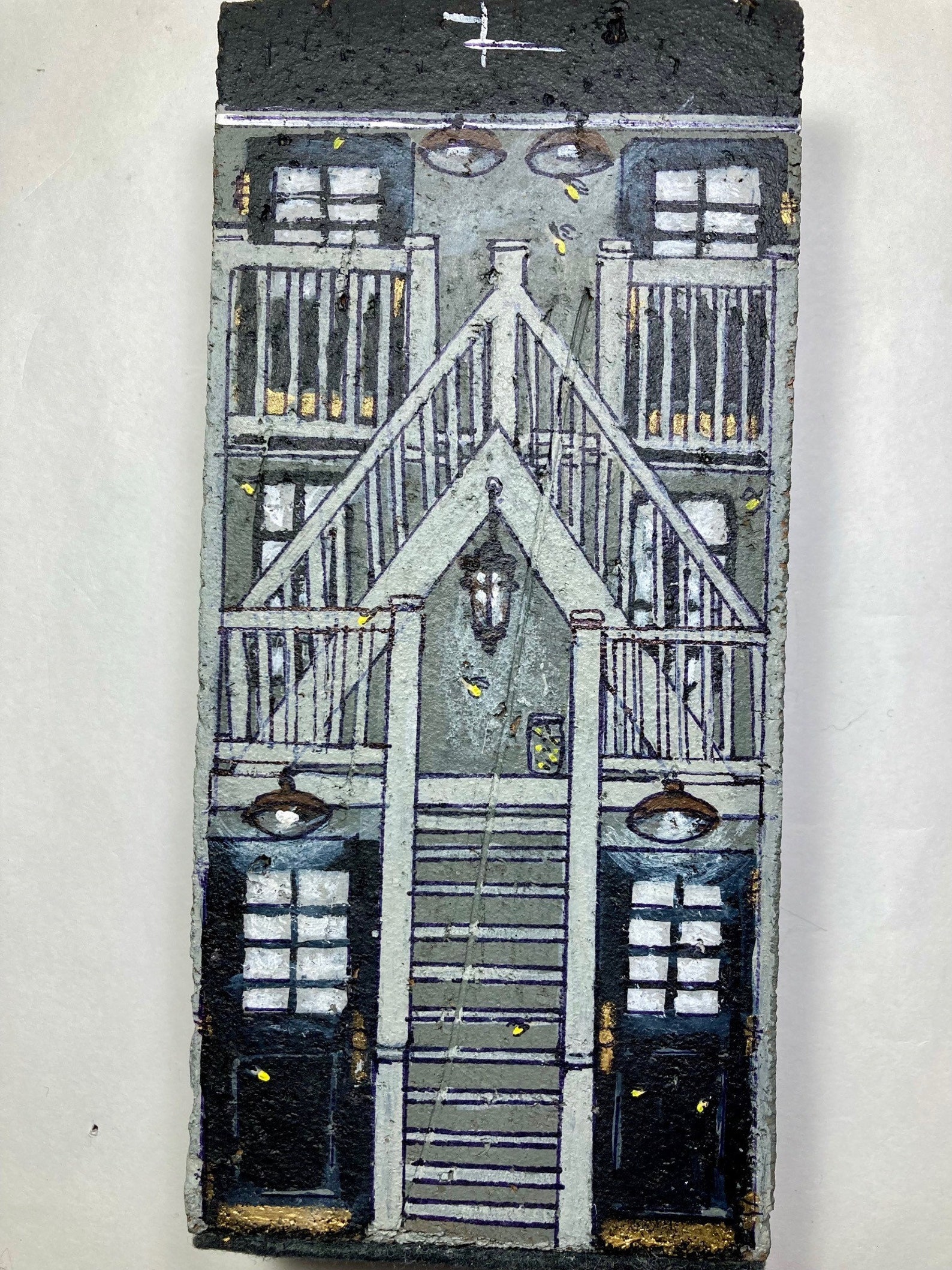 Fan Brick Lightning Bugs House. Hand Painted Brick Inspired by Richmond ...