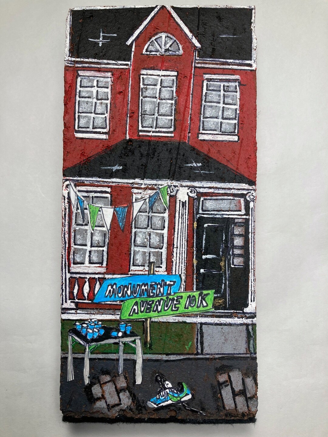 Fan Brick 10K. Hand Painted Brick Inspired by Richmond, Virginia Fan ...