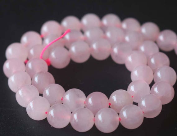 Natural Rose Crystal Quartz Smooth and Round Beads15 Inches | Etsy