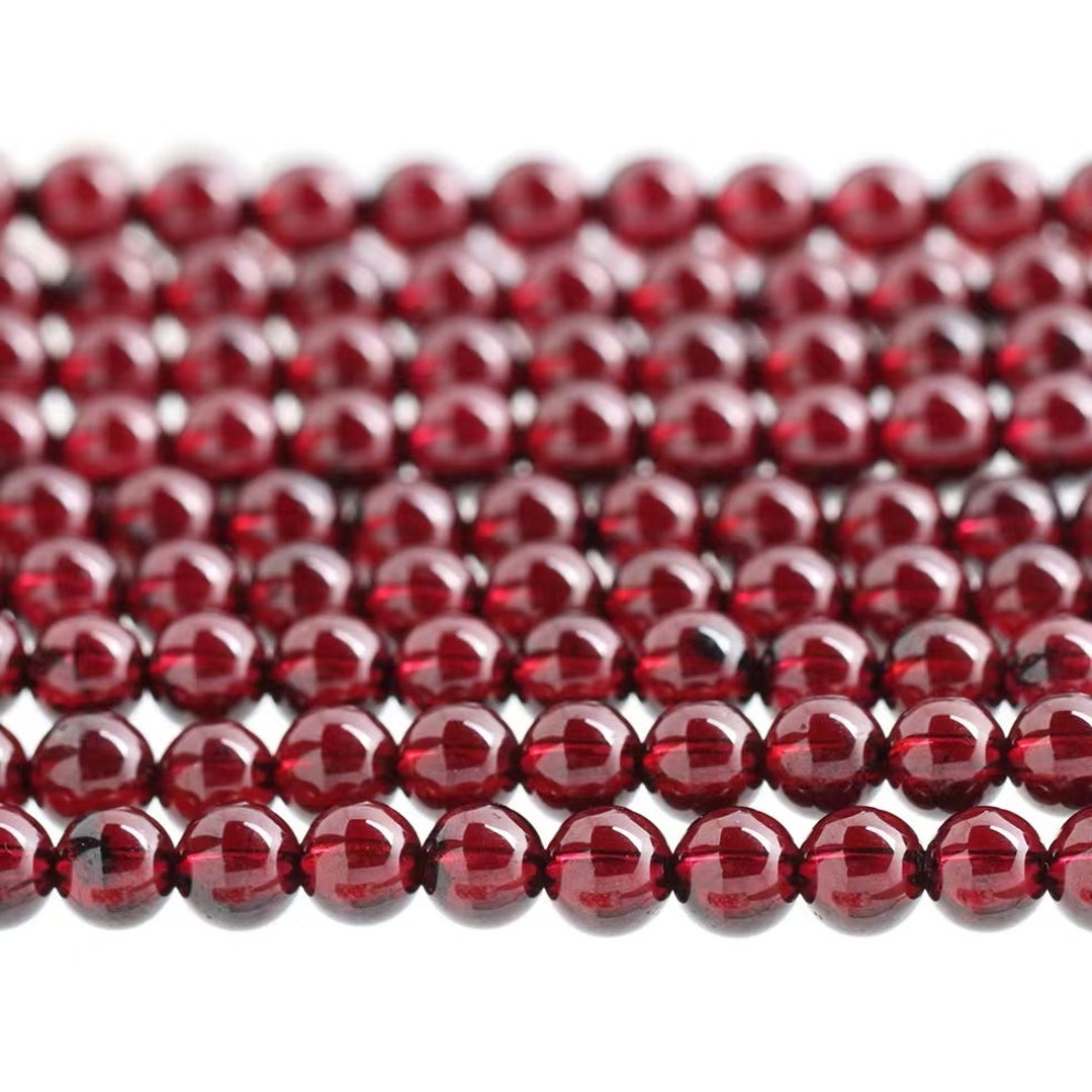 Natural High Quality Wine Red Garnet Smooth Round Beads,garnet Beads,15 ...