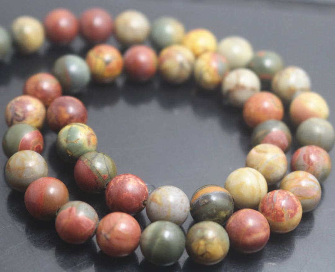 6mm/8mm/10mm/12mm Red Picasso Jasper Beads,smooth and Round Stone Beads ...