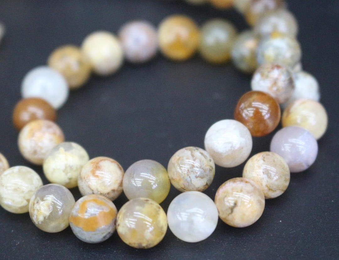 6mm/8mm Regency Rose Plume Agate Beads,smooth and Round Stone Beads,15 ...