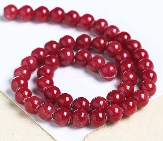 Red Jade Smooth and Round Beads4mm/6mm/8mm/10mm Red Coulds - Etsy