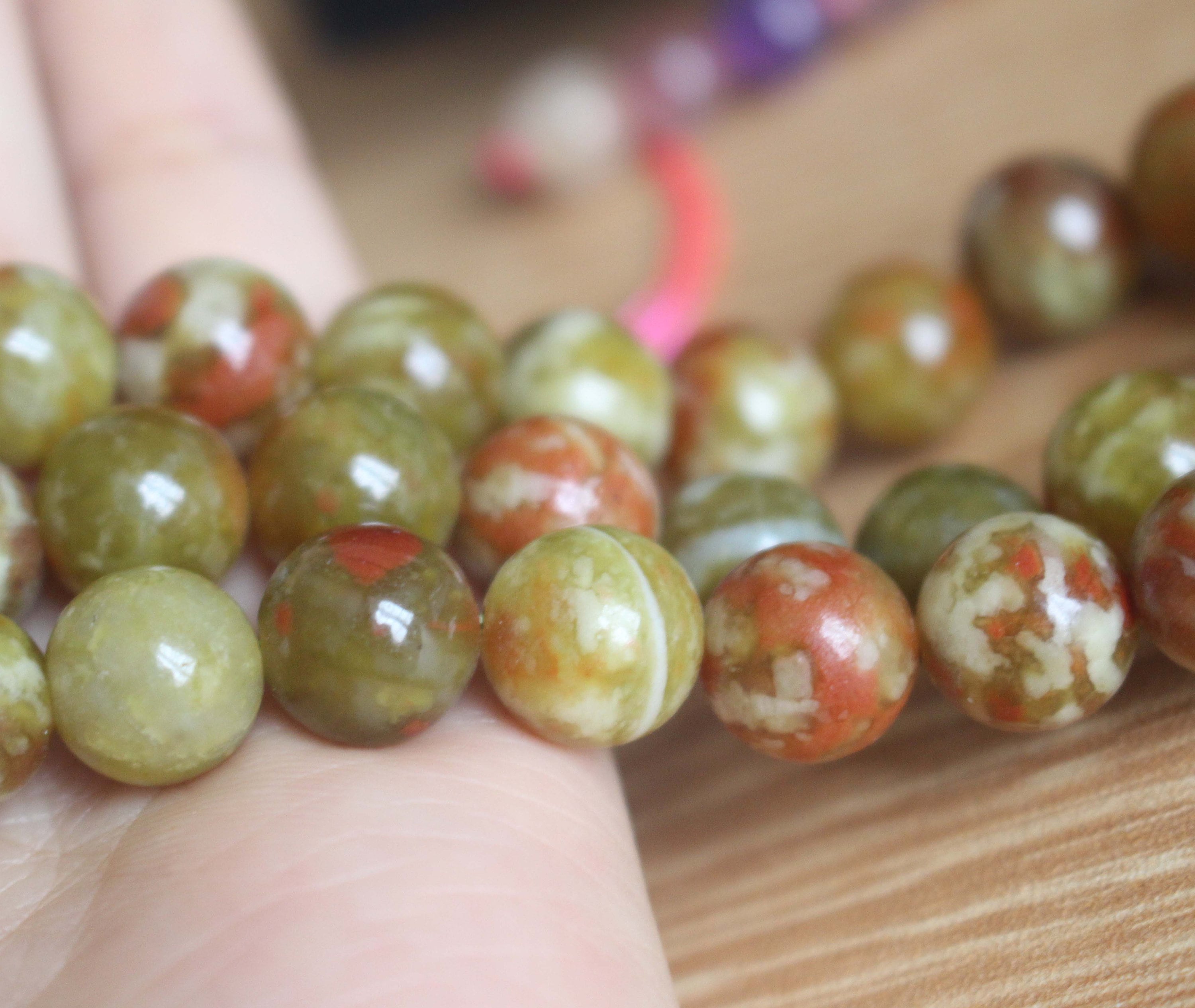 Natural Genuine Green Dragon Stone Smooth Round Beads Green - Etsy