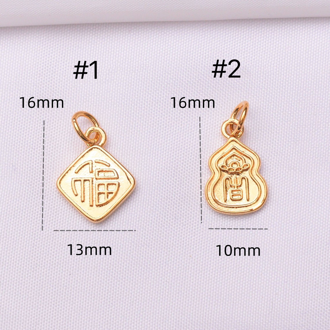 10 Pcs 24K Vacuum Gold Pendant Blessing Brand National Tide Blessing ...
