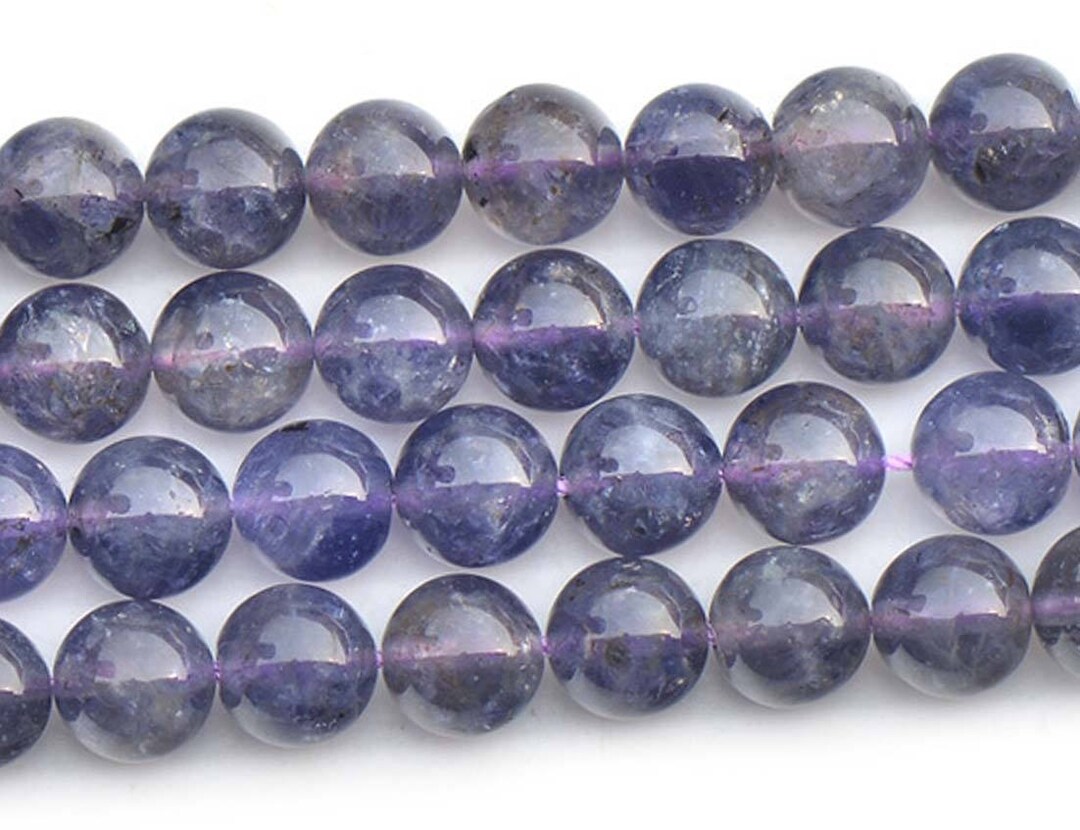 Natural Iolite Smooth and Round Beads,6mm/8mm/10mm/12mm Natural Iolite ...