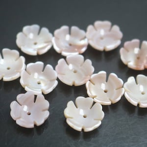 200 Pcs Natural MOP Pink Shell Flower Beads,pink Shell Flower Beads ...