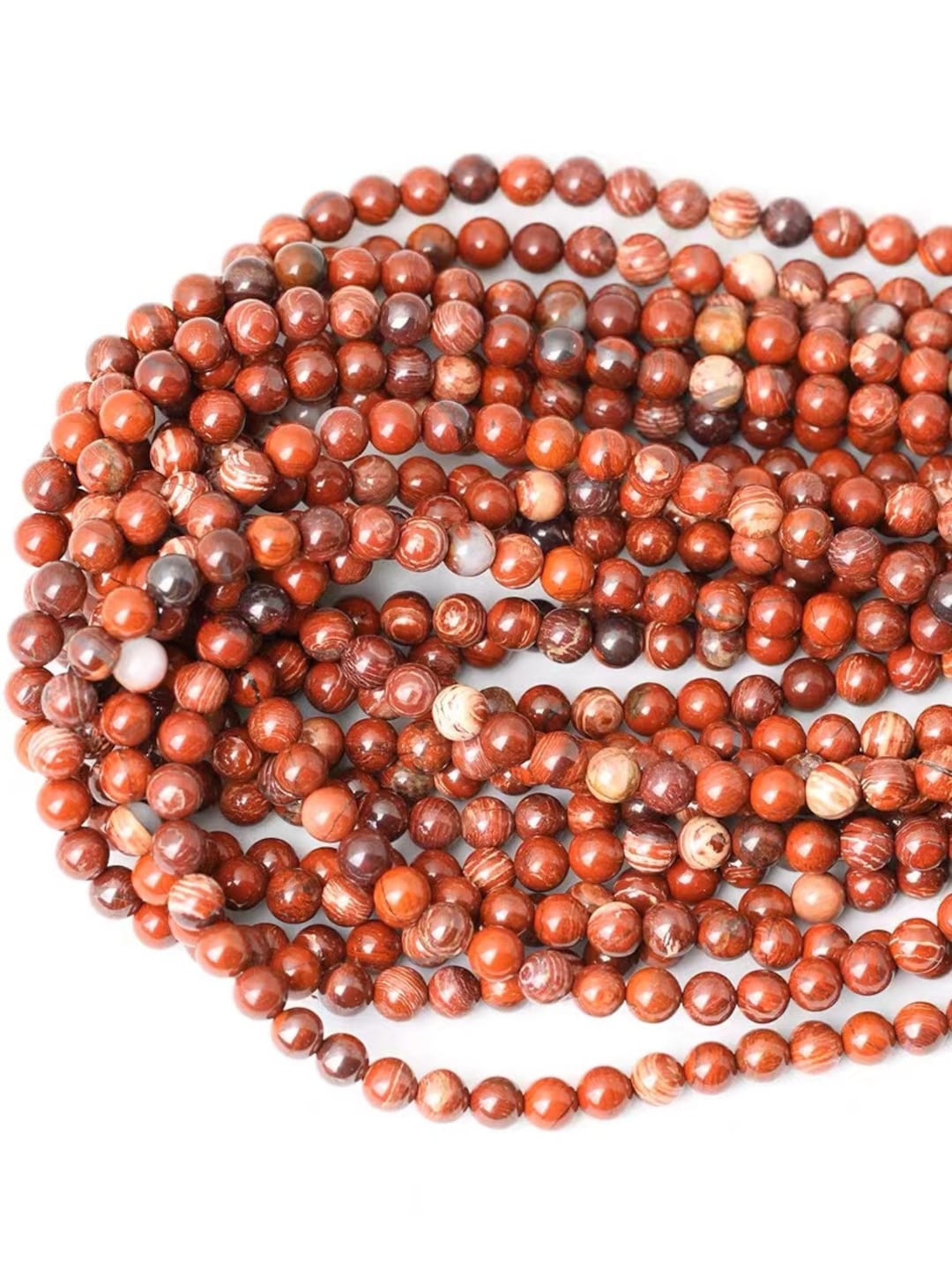 Natural Red Snakeskin Stone Smooth and Round Stone Beads,jewery Making ...