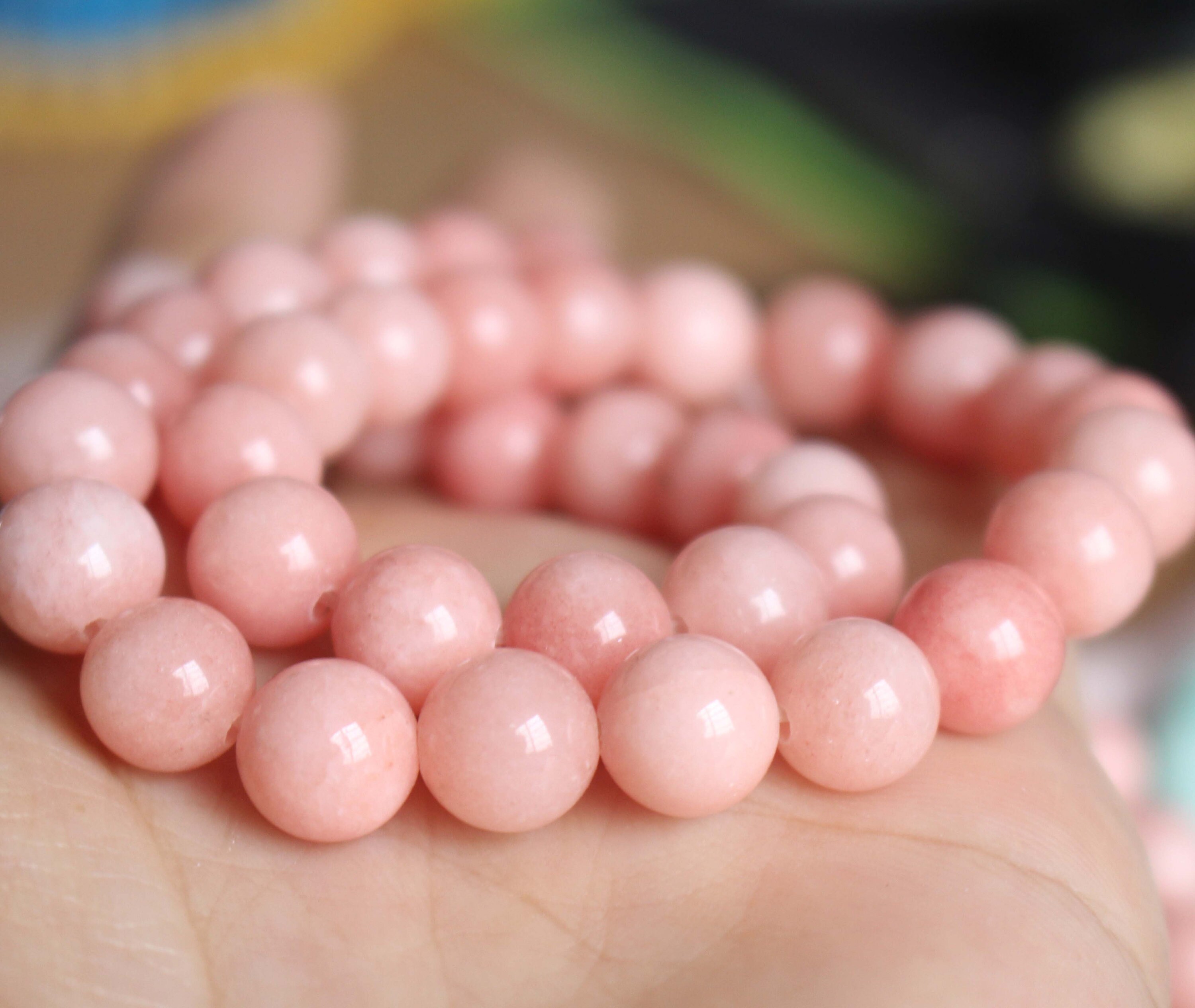Peach Jade Smooth Round Beads4mm/6mm/8mm/10mm/12mm Candy Jade - Etsy