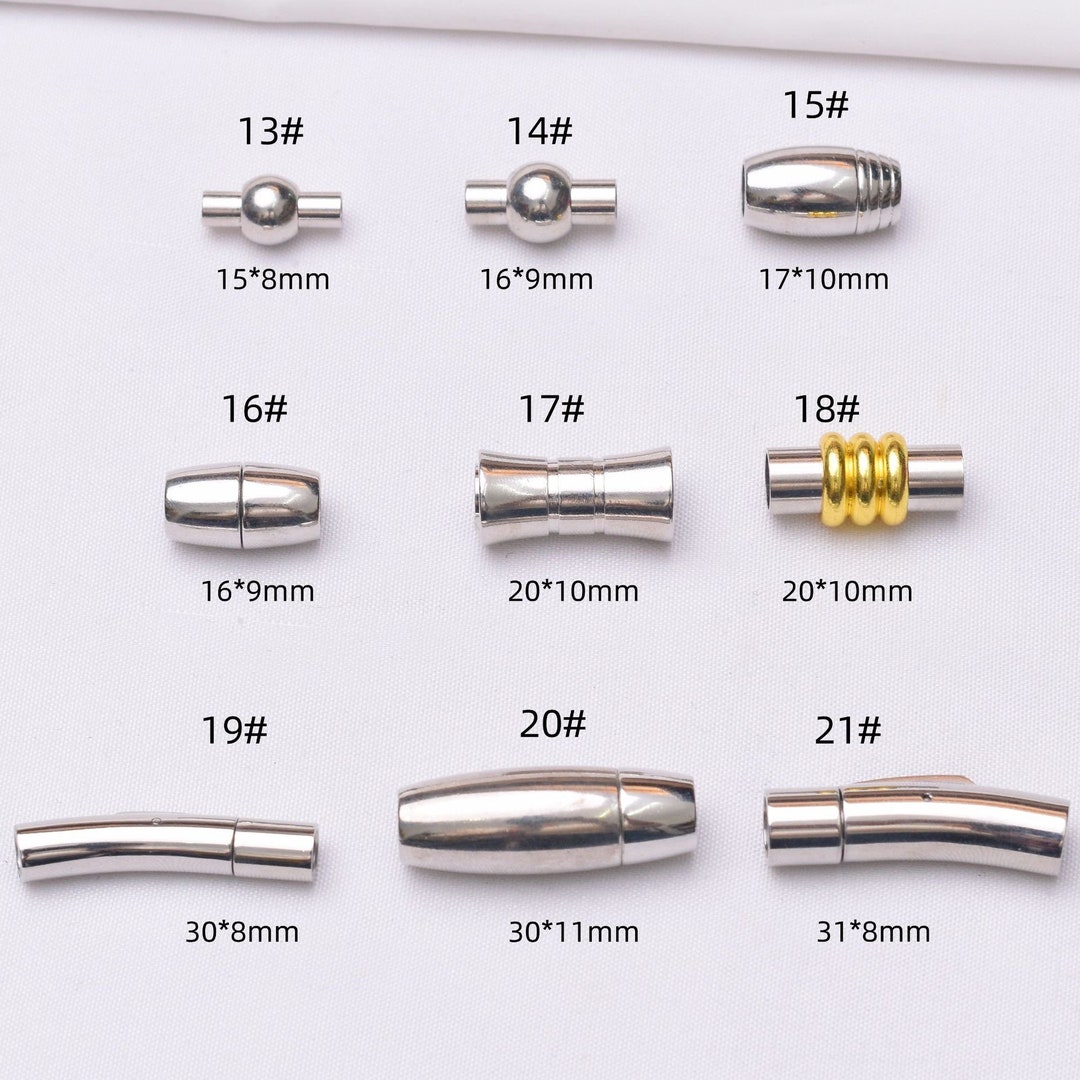 10 Pcs 14k Gold-plated Cylindrical Magnet Buckle,diy Jewelry ...