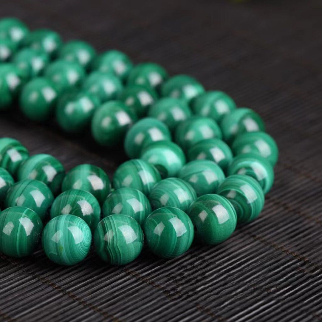 Natural High Quality Malachite Smooth Round Beads, Malachite Beads ...