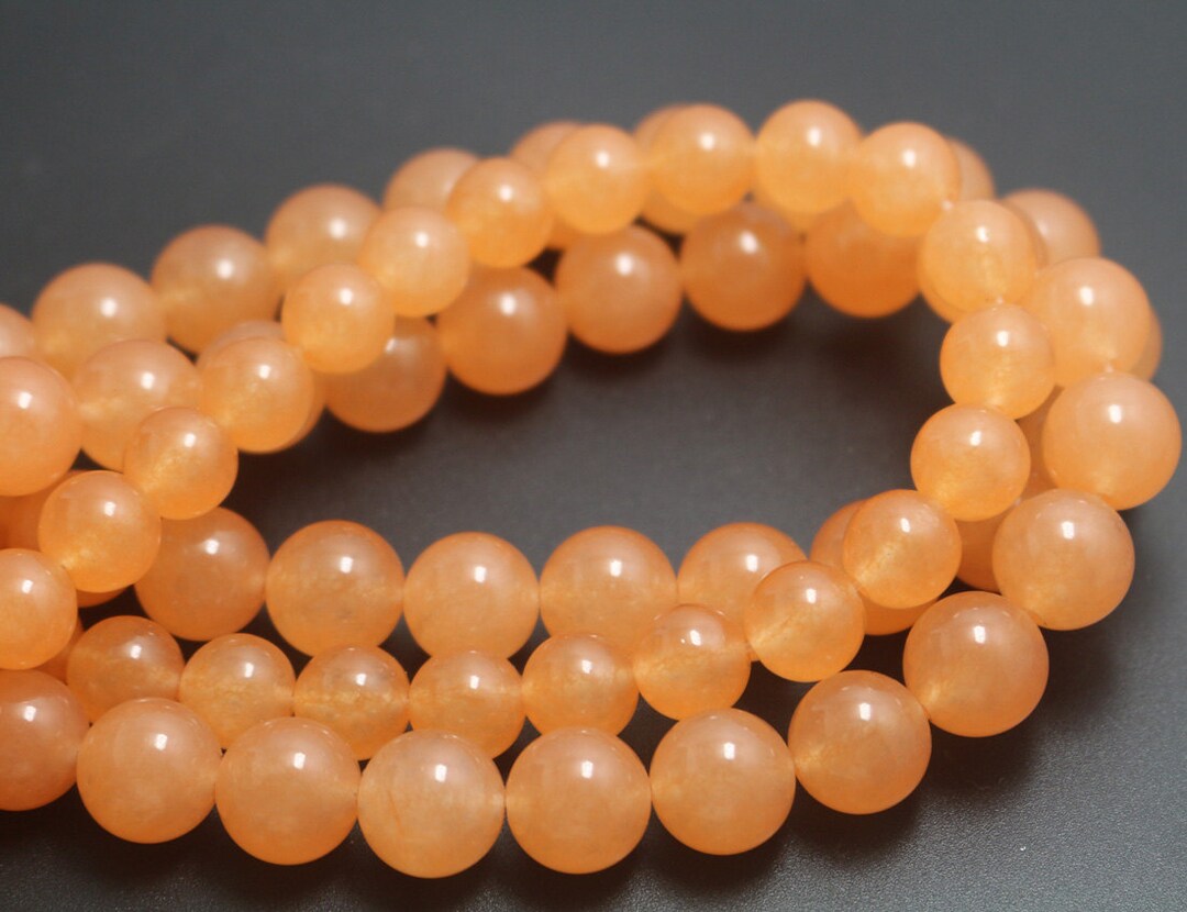 Orange Jade Smooth Round Beads4mm/6mm/8mm/10mm/12mm/14mm - Etsy