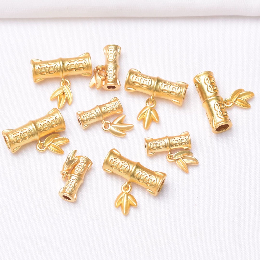 10 Pcs Ancient Gold Bamboo Joints Lulutong Bracelets Beads,diy Handmade ...