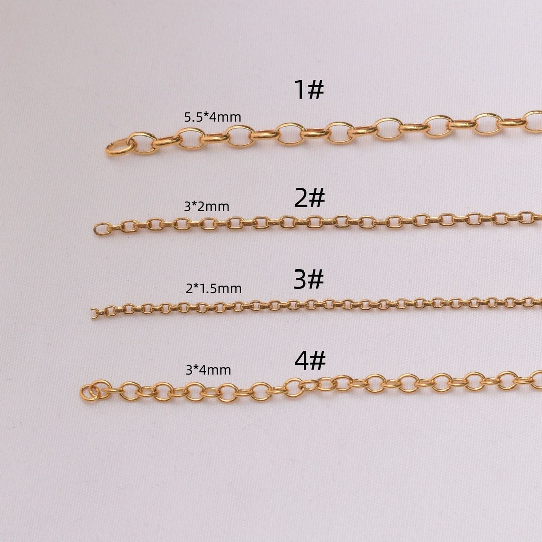 No Fading 24K Vacuum Gold Chain,o-shaped Chains Cross Chains,diy ...