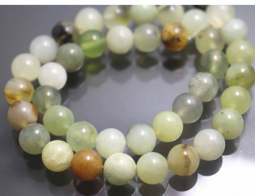 Xiuyan Jade Beads,6mm/8mm/10mm/12mm Smooth and Round Stone Beads,15 ...