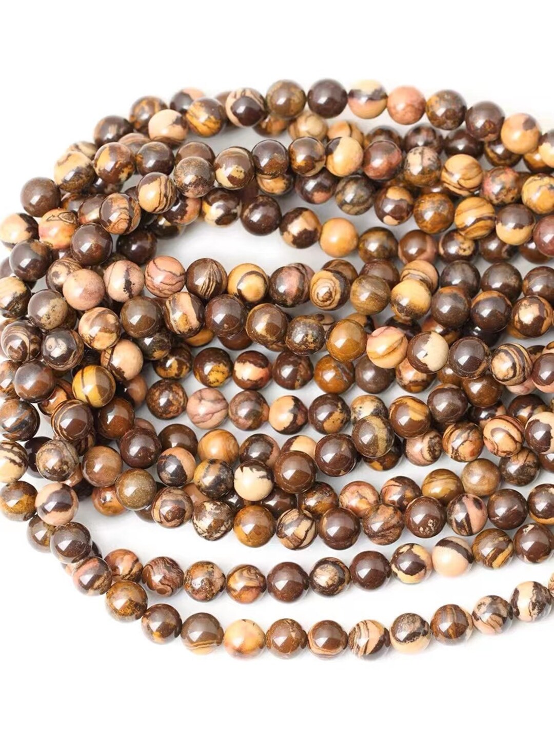 6mm-10mm Natural African Picture Jasper Smooth and Round Beads,jewelry ...