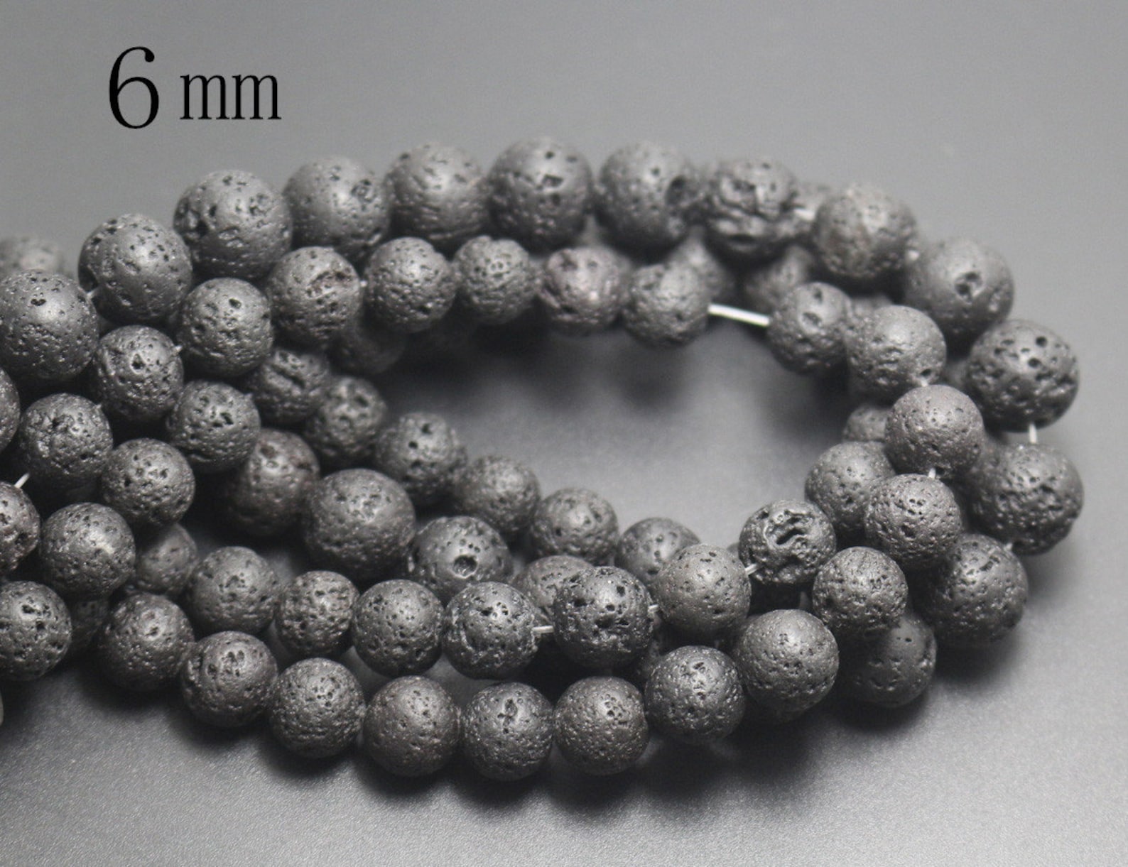 6mm Black Lava Beads,volcanic Rock Beads,natural and Untreated Beads,15 ...