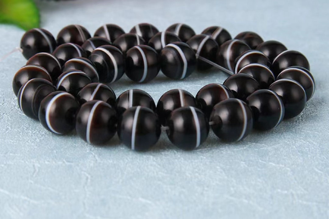Natural Black Agate Smooth Round Beads,agate Loose Beads Wholesale ...