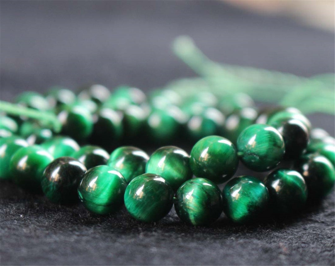 Natural Green Tiger's Eye Smooth and Round Beads,6mm/8mm/10mm/12mm ...
