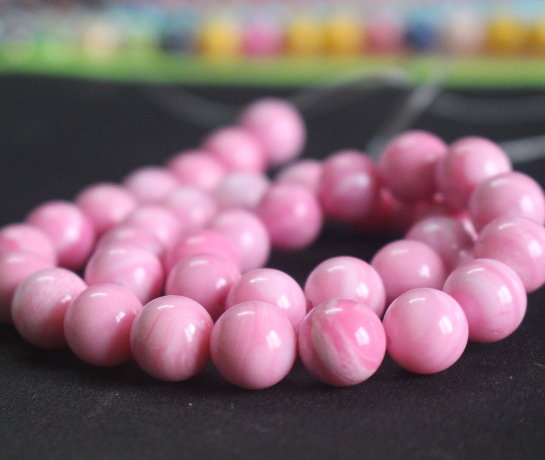 6mm/8mm/10mm/12mm Pink Shell Pearl Smooth and Round Beads,15 Inches One ...