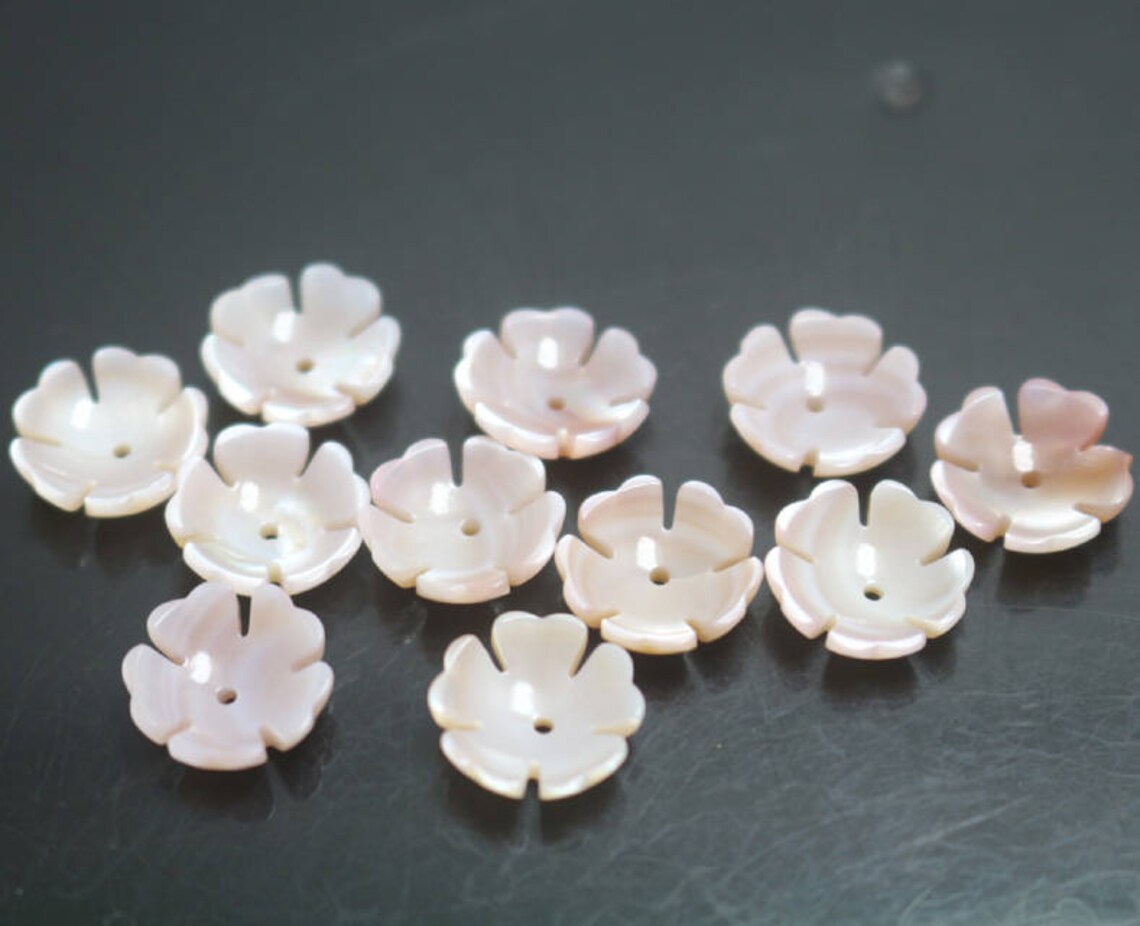 200 Pcs Natural MOP Pink Shell Flower Beadspink Shell Flower - Etsy