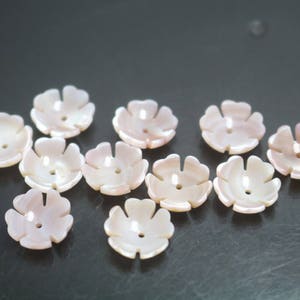 200 Pcs Natural MOP Pink Shell Flower Beads,pink Shell Flower Beads ...