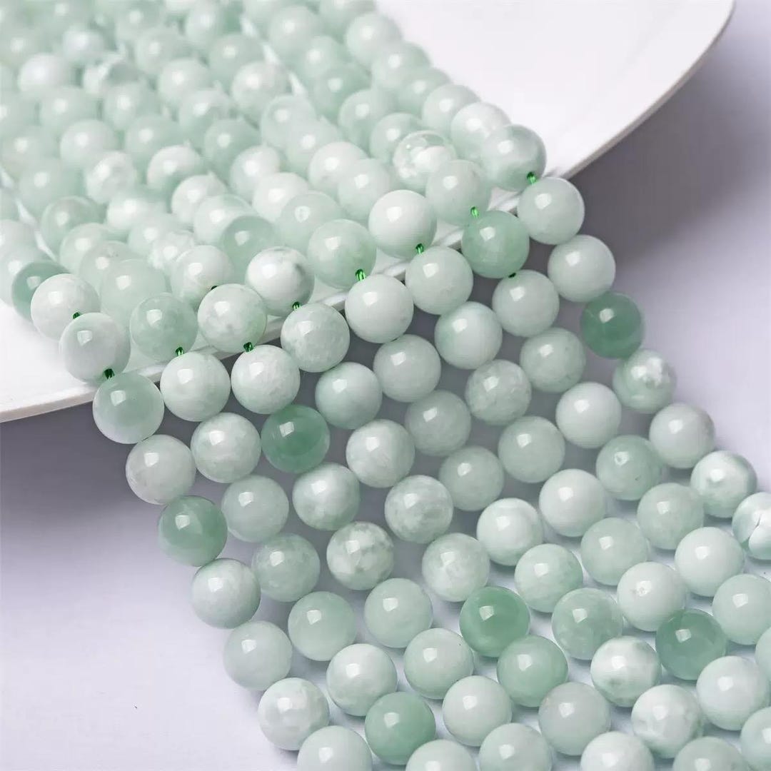 Natural Green Larimar Smooth Round DIY Loose Beads,6mm/8mm/10mm/12mm ...