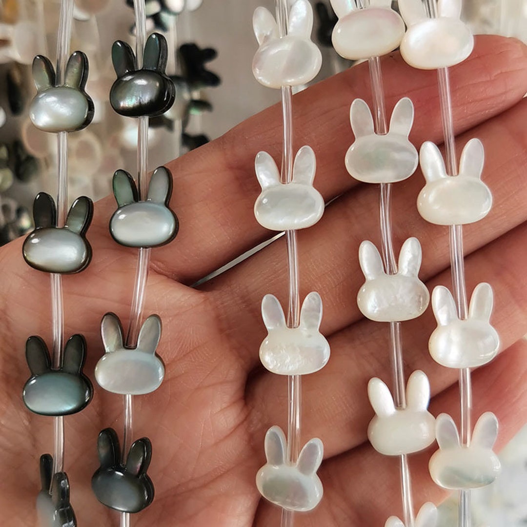8×10mm Natural White Shell Rabbit Beads,rabbits Shell Beads,black Shell ...