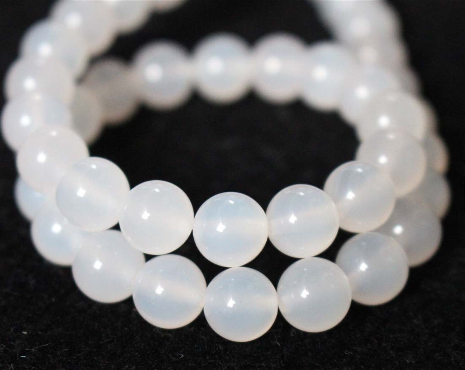 Natural White Agate Smooth and Round Beads,4mm/6mm/8mm/10mm/12mm Agate ...