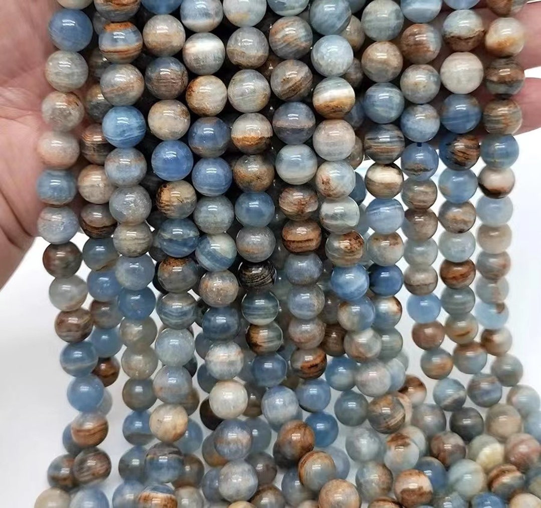 Natural Blue Calcite Smooth and Round Beads,4mm/6mm/8mm/10mm/12mm ...