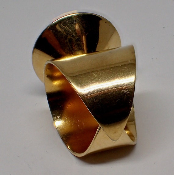 Napier 1960's Mid Century Ring Large Clear Crystal Ro… - Gem