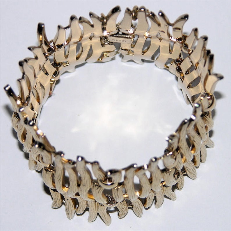 Monet 1956 fantasy Wavy 14K Gold Plated Wide Panel - Etsy