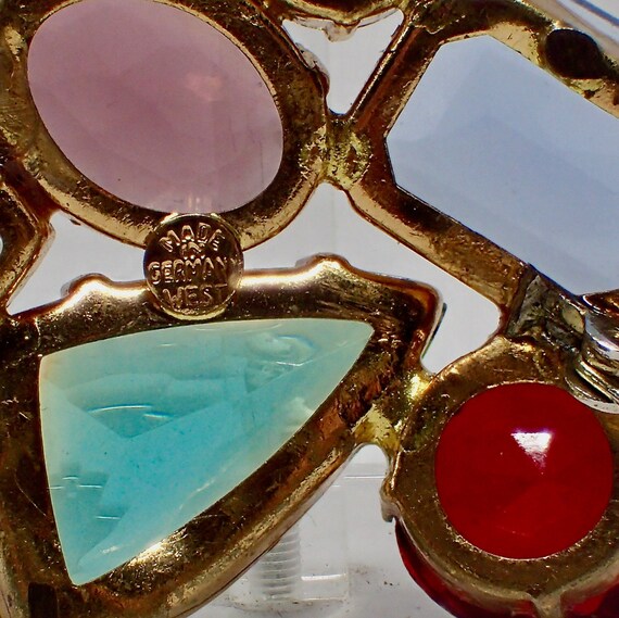 West Germany Vintage Fruit Salad Glass Brooch, Mid Ce… - Gem