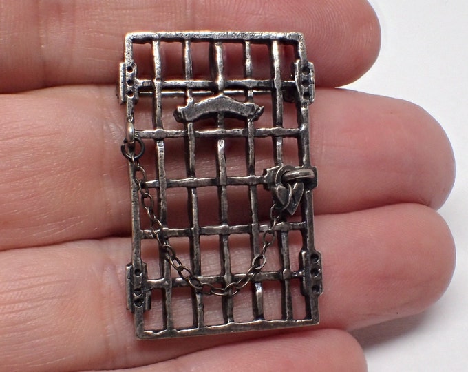 Suffragette Jail Cell Door, Sterling Silver Pin/pendant MFA Anniversary ...