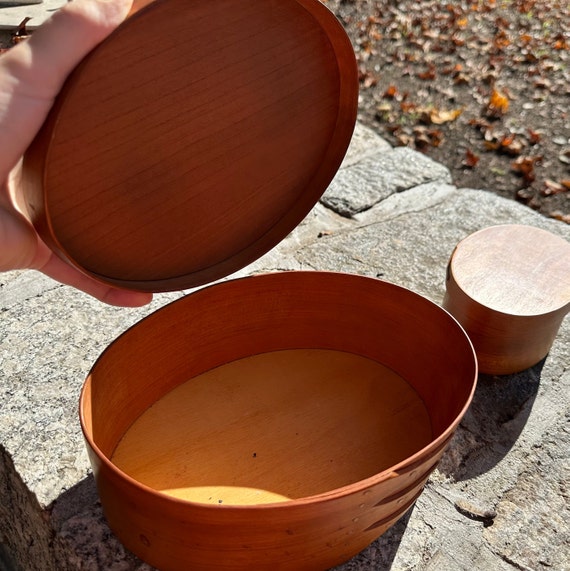 Vintage Shaker Boxes, Stacking Nesting, Wood with Bra… - Gem