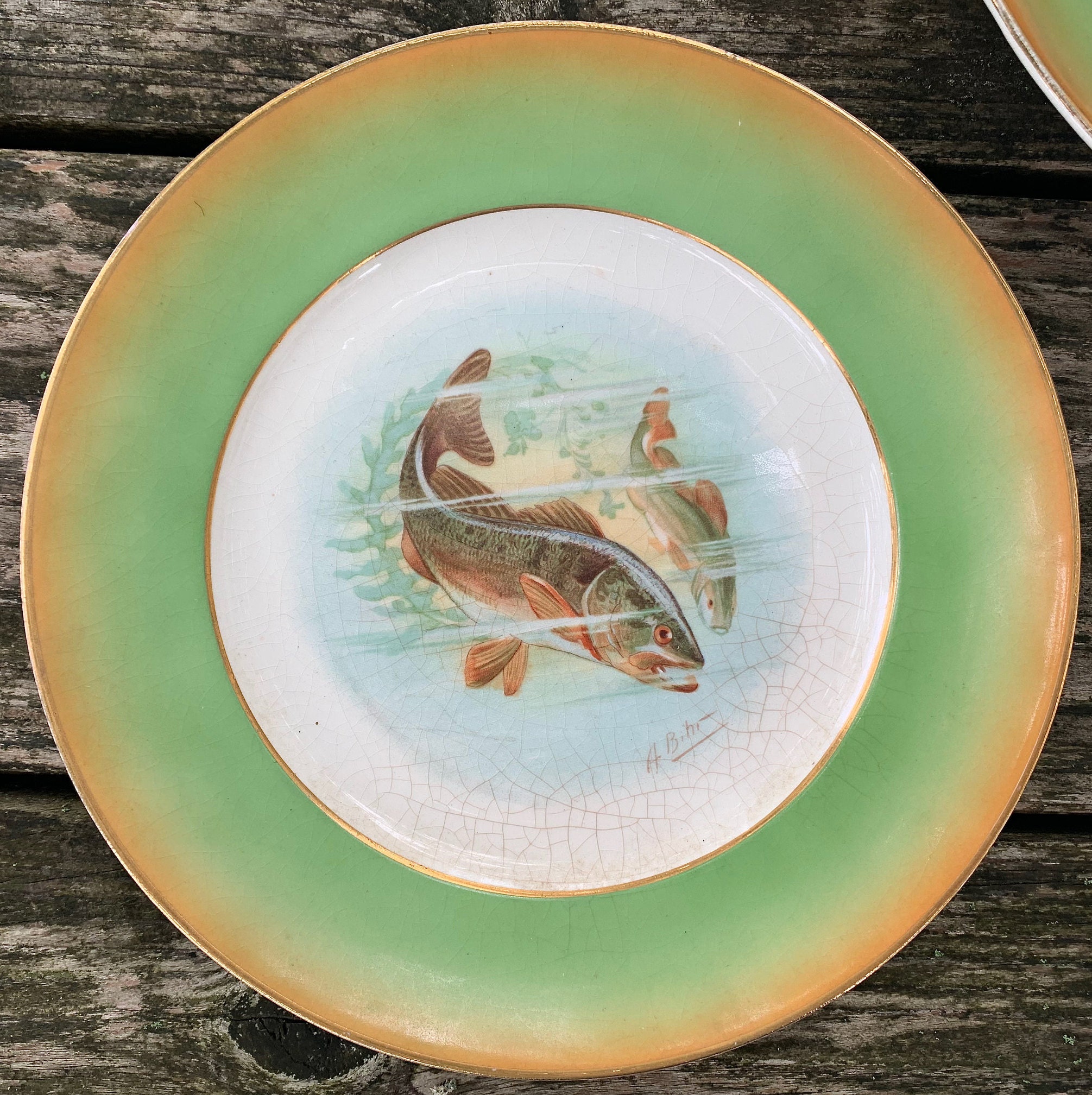 Antique Fish Plates Serving Platter Wall Hanging Stinhal China | Etsy