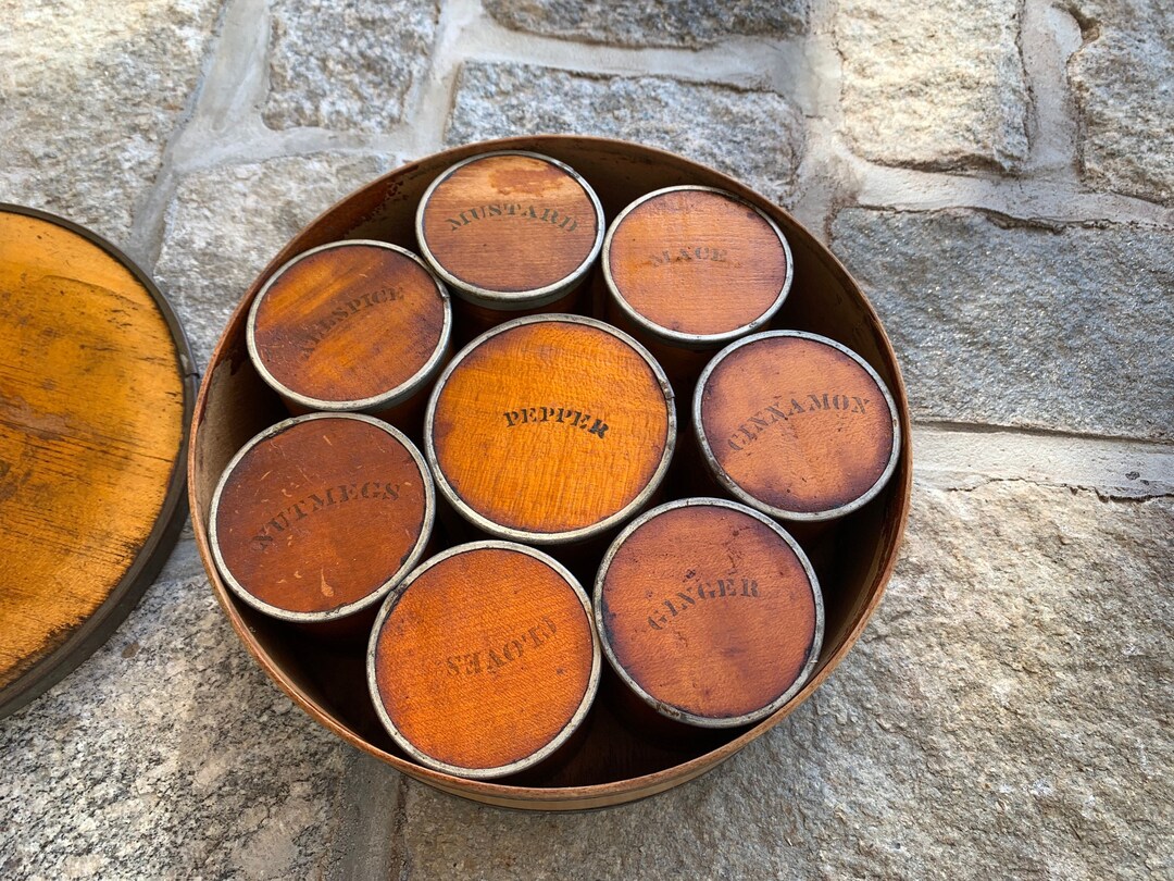 Spice Box 1800s Antique Pine Bentwood, Complete With Small Boxes Inside ...