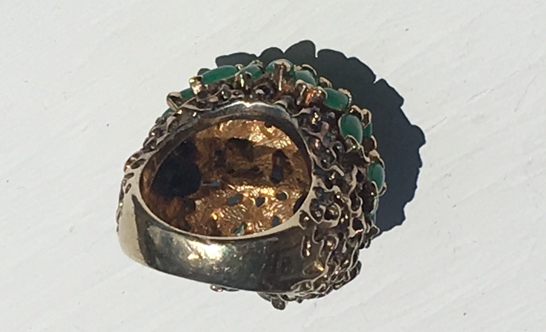 Panetta Mid Century Cocktail Ring Chrysoprase Sterling | Etsy