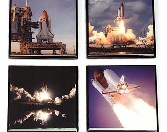 NASA Earth and Moon Coasters Set of 4 Photography Unique - Etsy