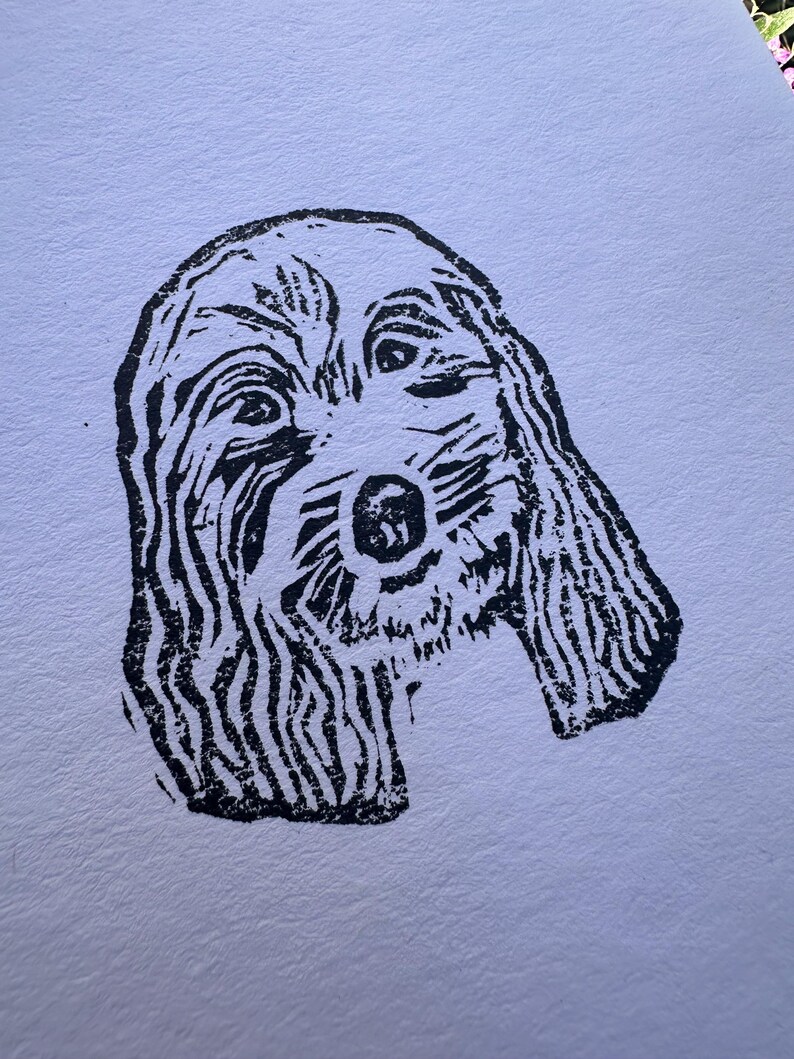 Pet Portrait Custom Linocut Hand Carved Stamp - Etsy